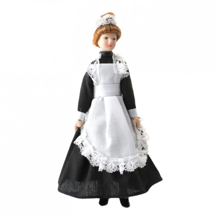 Miniatures DP463 Porcelain Maid in black dress | Dolls House Porcelain ...